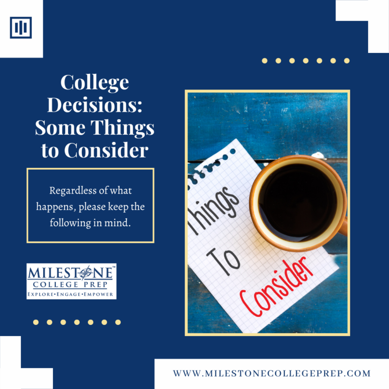 College Decisions: Some Things to Consider
